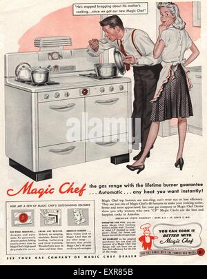 1940s USA Magic Chef Magazine Advert Stock Photo - Alamy
