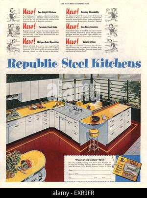 1950s USA Fitted Kitchens Magazine Advert (detail Stock Photo - Alamy