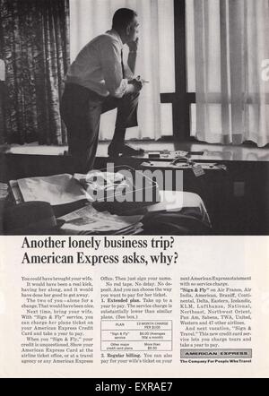 1960s USA American Express Magazine Advert Stock Photo - Alamy