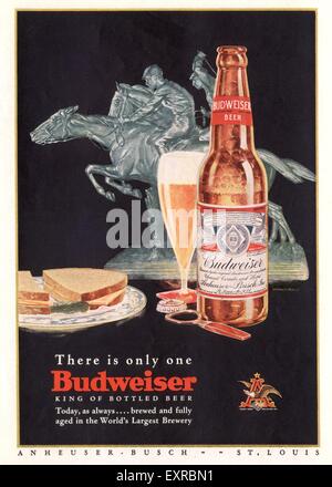 1930s USA Budweiser Magazine Advert Stock Photo - Alamy