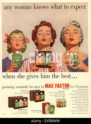 1950s USA Max Factor Magazine Advert Stock Photo - Alamy