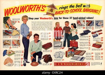 1950s USA Woolworths Magazine Advert Stock Photo - Alamy