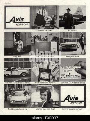 1960s USA Avis Magazine Advert Stock Photo - Alamy