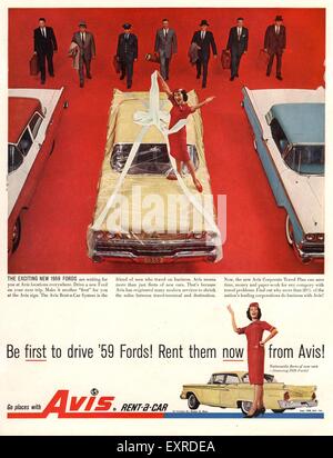 1950s USA Avis Magazine Advert Stock Photo - Alamy