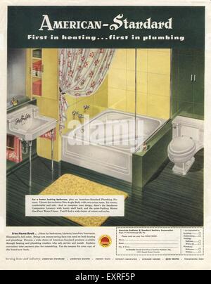 1950s USA American Standard Magazine Advert Stock Photo - Alamy