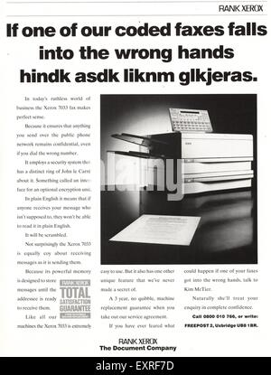 1980s UK Rank Xerox Magazine Advert Stock Photo - Alamy