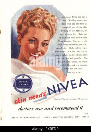 1940s UK Nivea Magazine Advert Stock Photo - Alamy