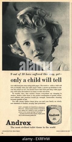 1960s UK Andrex Magazine Advert Stock Photo - Alamy
