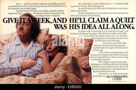 1970s UK Slumberdown Magazine Advert Stock Photo - Alamy