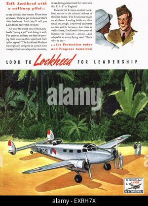 1940s USA Lockheed Magazine Advert Stock Photo - Alamy