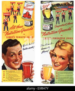 1940s USA Libby's Magazine Advert Stock Photo - Alamy