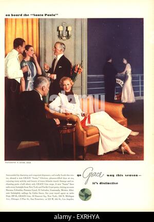 1930s USA Grace Line Magazine Advert Stock Photo - Alamy