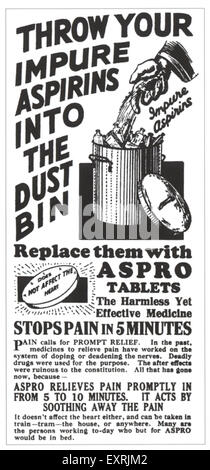 1950s UK Aspro Magazine Advert Stock Photo - Alamy