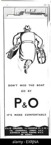 1930s UK P&O Magazine Advert Stock Photo - Alamy