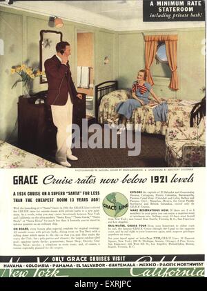 1930s USA Grace Line Magazine Advert Stock Photo - Alamy