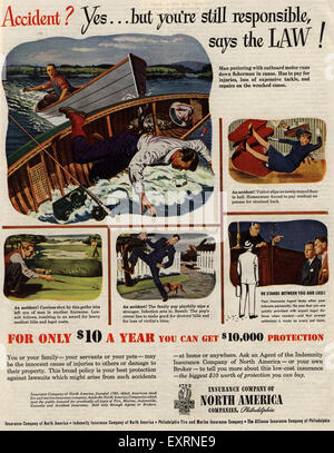 1940s USA Insurance Company Of North America Magazine Advert (detail ...