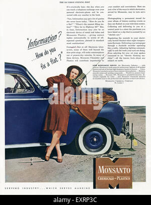 1950s USA Monsanto Magazine Advert Stock Photo - Alamy