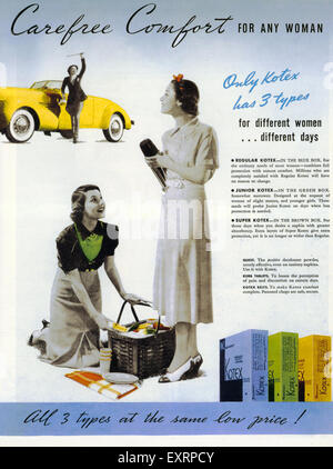1930s USA Kotex Magazine Advert Stock Photo - Alamy