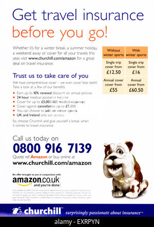 2000s UK Churchill Magazine Advert Stock Photo - Alamy