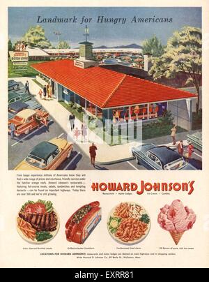 1950s USA Howard Johnson's Magazine Advert Stock Photo - Alamy
