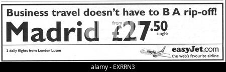 2000s UK Easyjet Airlines Newspaper Advert Stock Photo - Alamy