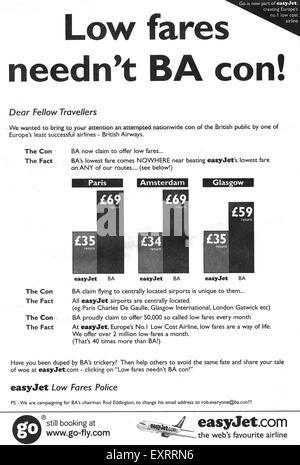 2000s UK Easyjet Newspaper Advert Stock Photo - Alamy