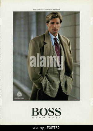 1980s UK Boss Hugo Boss Magazine Advert Stock Photo - Alamy