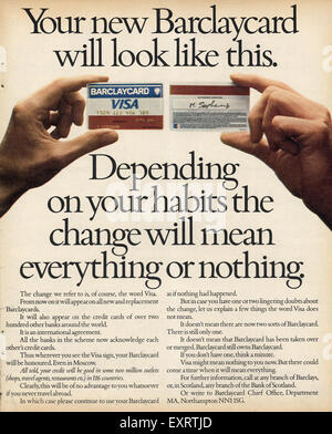 1970s UK Barclaycard Visa Magazine Advert Stock Photo - Alamy
