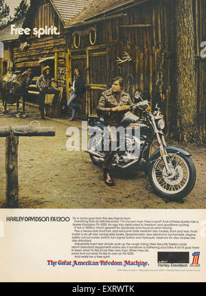 1970s USA Harley-Davidson Magazine Advert Stock Photo - Alamy