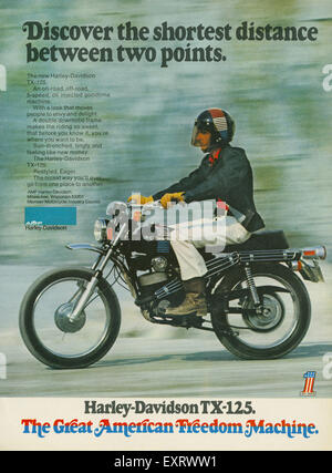 1970s USA Harley-Davidson Magazine Advert Stock Photo - Alamy