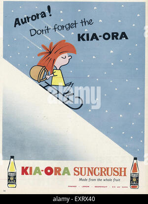 1950s UK Kia-Ora Magazine Advert Stock Photo - Alamy