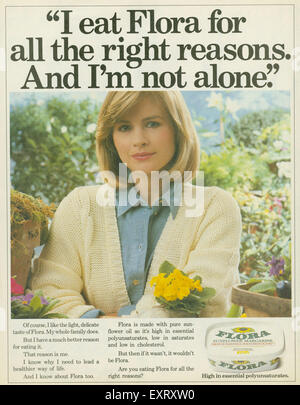 1980s UK Flora Magazine Advert Stock Photo - Alamy