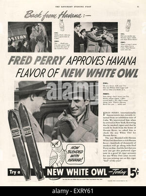 1940s USA White Owl Magazine Advert Stock Photo - Alamy