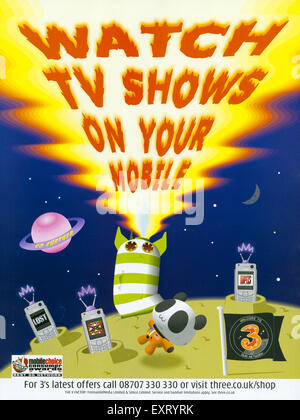 2000s UK Three Mobile Magazine Advert Stock Photo - Alamy