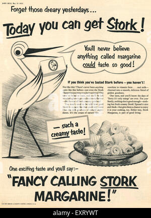 1950s UK Stork Margarine Magazine Advert Stock Photo - Alamy