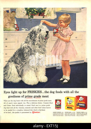 1950s USA Friskies Magazine Advert Stock Photo - Alamy