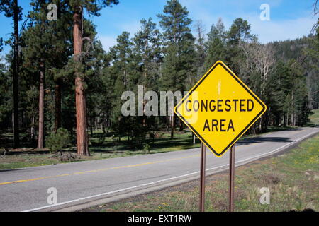 Congested area sign, USA Stock Photo - Alamy