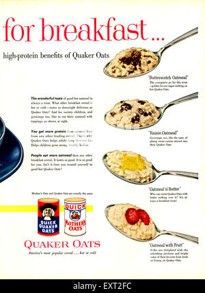 1950s USA Quaker Magazine Advert Stock Photo - Alamy