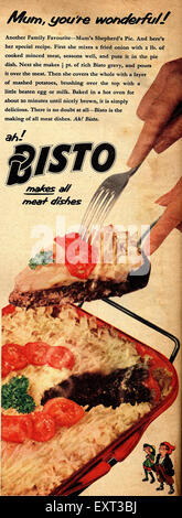 1950s UK Bisto Magazine Advert Stock Photo - Alamy