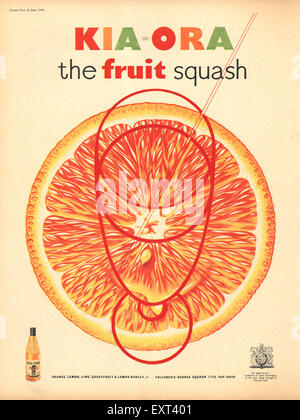 1950s UK Kia-ora Magazine Advert Stock Photo - Alamy