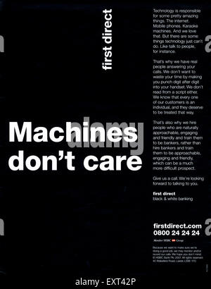 2000s UK First Direct Magazine Advert Stock Photo - Alamy