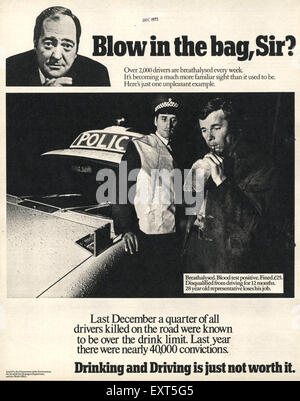 1970s UK Government Campaigns Road Safety Magazine Advert Stock Photo ...