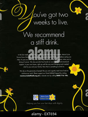 2000s UK Marie Curie Cancer Care Magazine Advert Stock Photo - Alamy