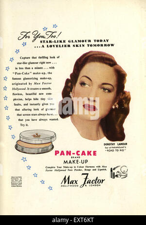 1940s UK Max Factor Magazine Advert Stock Photo - Alamy