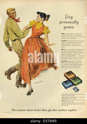 1950s UK Kotex Magazine Advert (detail Stock Photo - Alamy