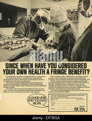 1970s UK Bupa Magazine Advert Stock Photo - Alamy