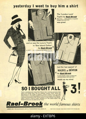 1960s UK Rael Brook Magazine Advert Stock Photo - Alamy
