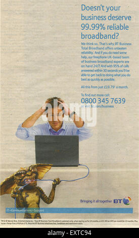 2000s UK BT Newspaper Advert Stock Photo - Alamy