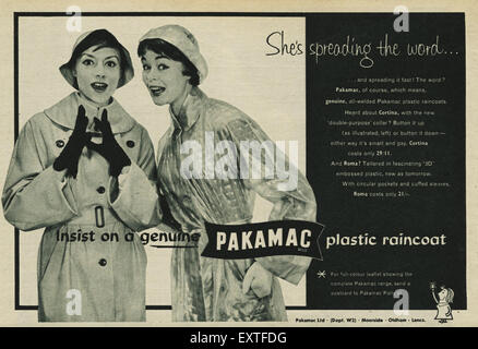 1950s UK Pakamac Magazine Advert Stock Photo - Alamy