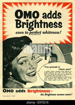 1950s UK Omo Magazine Advert Stock Photo - Alamy